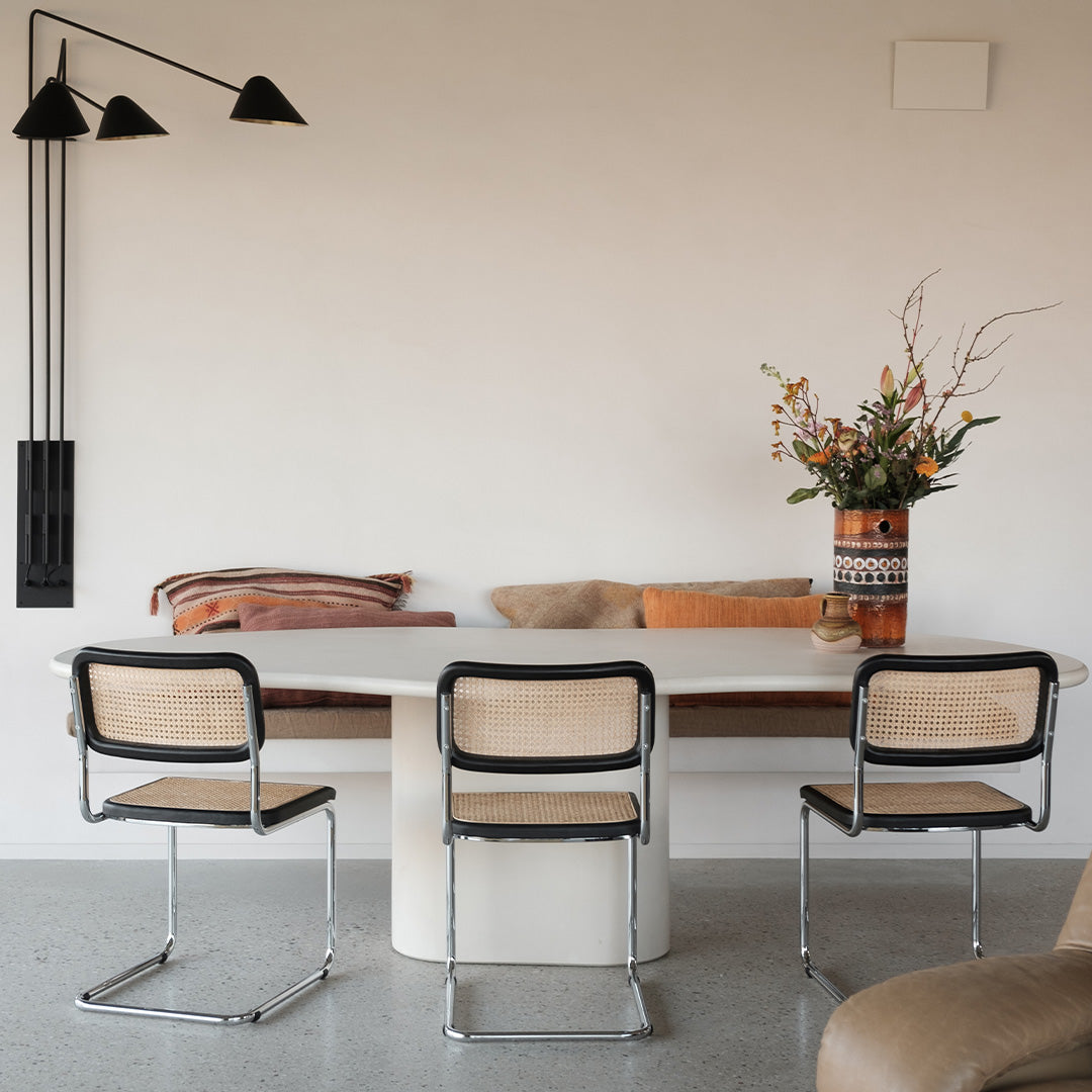 Amir Organic concrete look dining table - 261 cm - StoneSkin - Latte ...