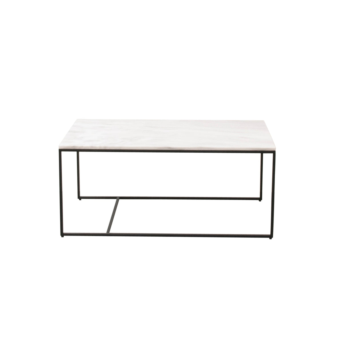Rechteckiger Couchtisch – Miles – Weißer Marmor – 90 cm — Furnified